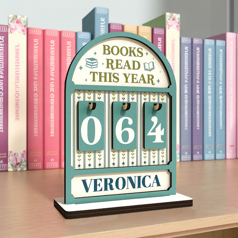 Personalized Vintage Floral Pattern Books Read This Year Counter Mini ...