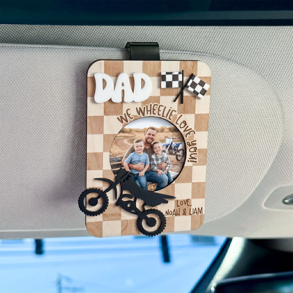 Personalized Racing Photo Holder Car Visor Clip, Custom Dad Car Sun Vi ...